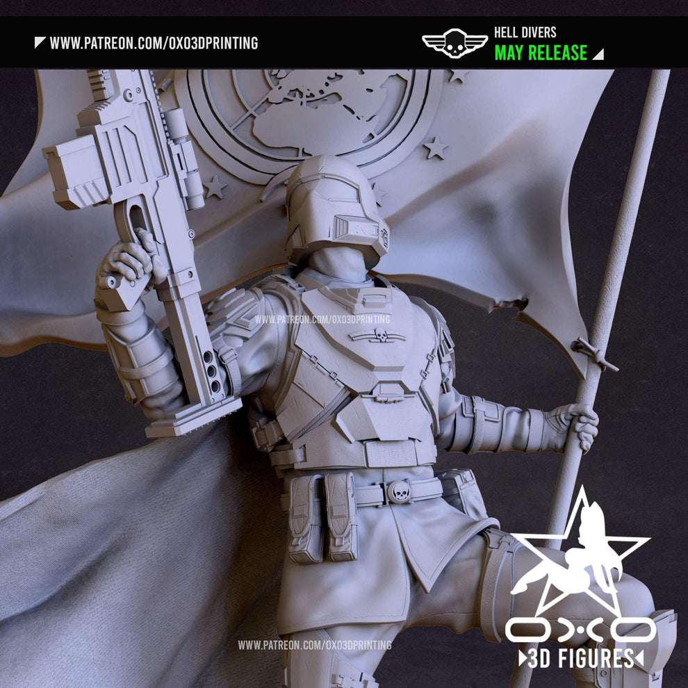 HellDiver 3D Printed Statue – Minis Forge Studio