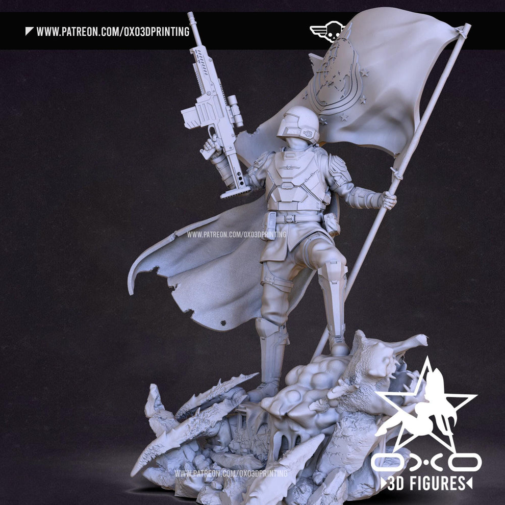 HellDiver 3D Printed Statue – Minis Forge Studio
